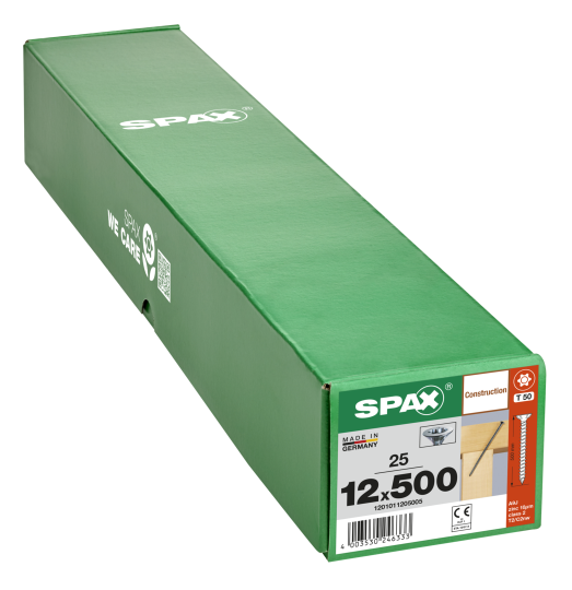 SPAX Senkkopf 12mm T-STAR plus - Vollgewinde WIROX A3J T50 - 12x500 ...