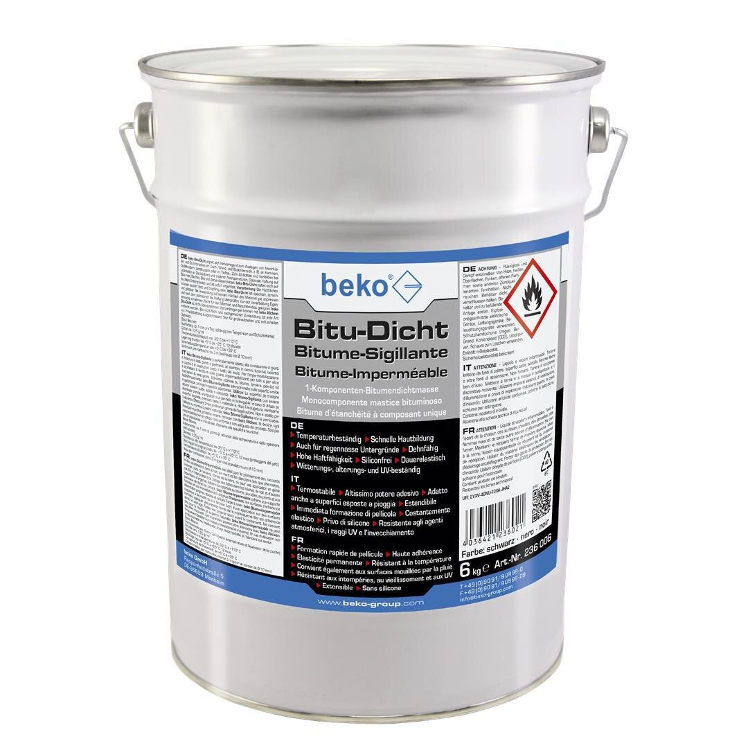 beko Bitu-Dicht 6 kg Eimer schwarz 1-Komponenten Bitumendichtmasse